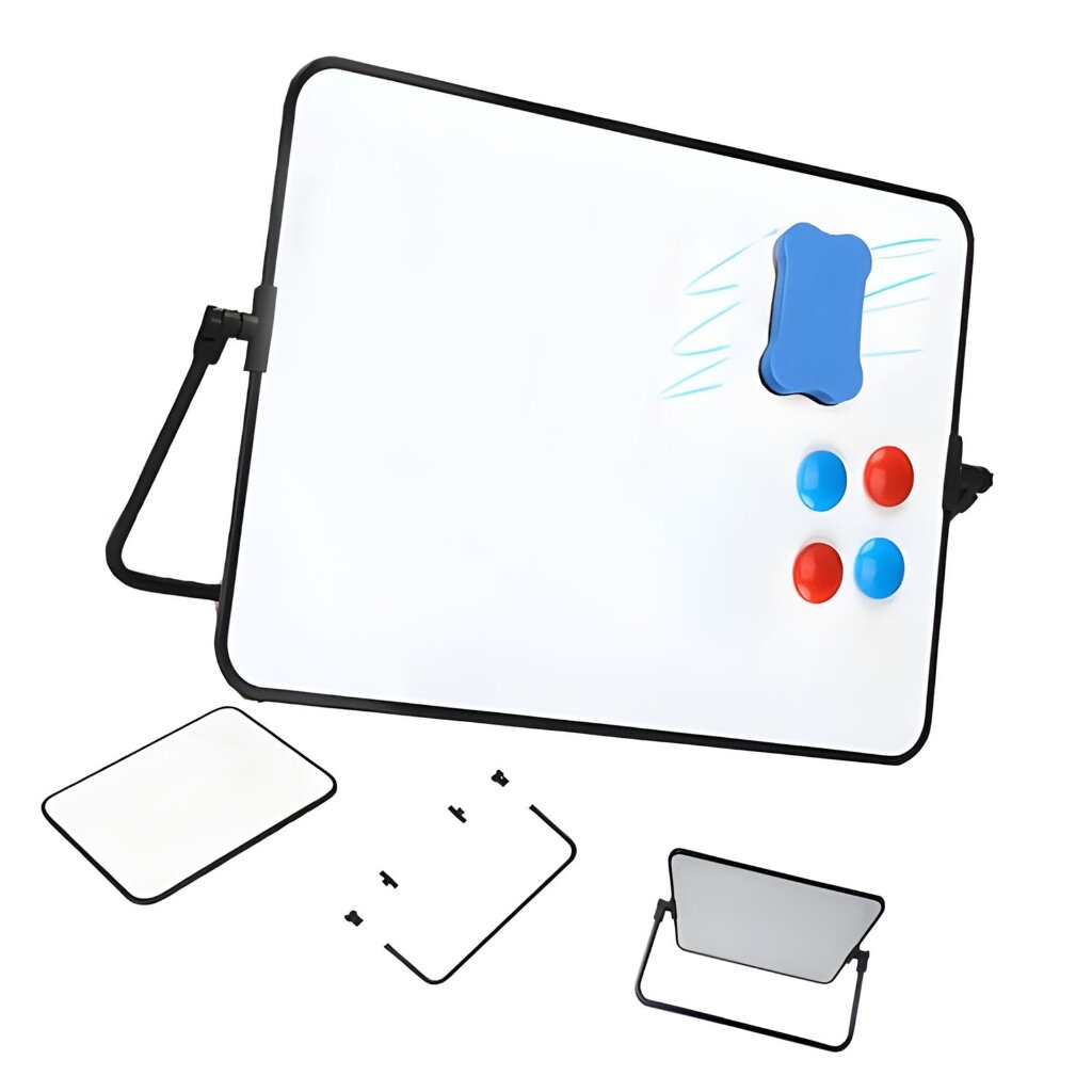Двусторонняя Магнитная Доска С Вращающейся На 360 Градусов Подставкой Для Домашнего Офиса И Классной комнаты 42x30 см Включает в себя 8 Маркеров И Ластик
