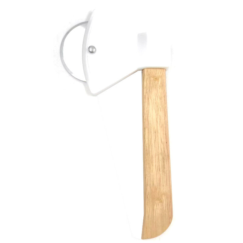 Cross Border Нержавеющая сталь ролик пицца Cut Creative деревянная ручка топор Пицца нож круглая ручка Пицца резак