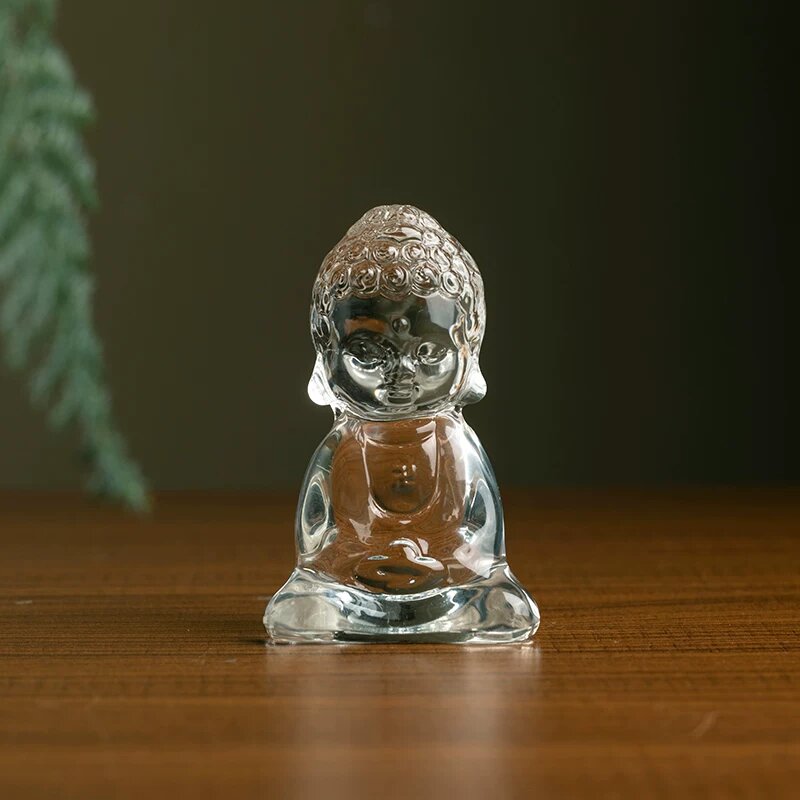 Прозрачная кристаллическая статуэтка Будды для автомобильной панели и домашнего декора