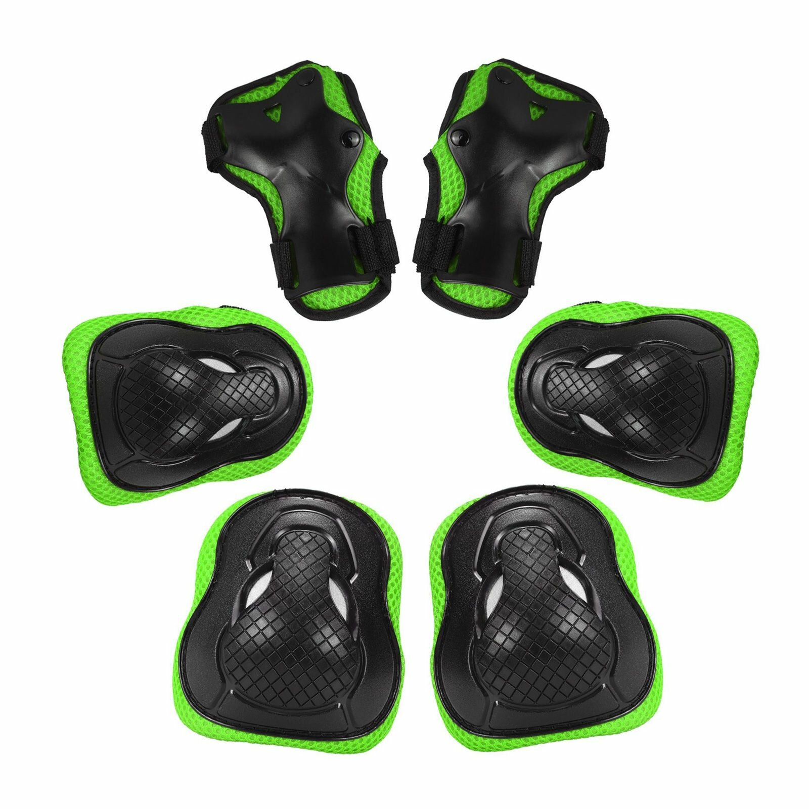 6 предметов: защитный набор для детей 3-8 лет - наколенники налокотники и перчатки роликов