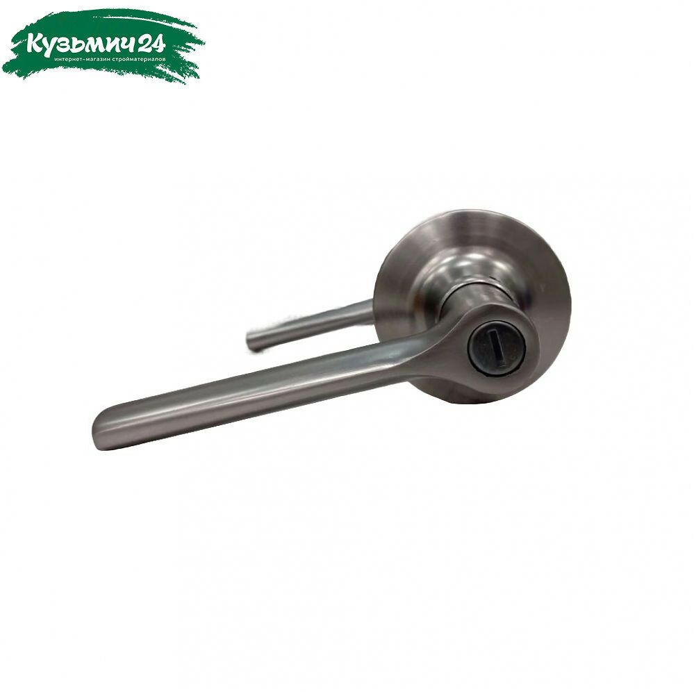 Защелка врезная Avers 8023-03-GRF с ручками, с фиксатором, для межкомнатных дверей, алюминий, сталь, графит