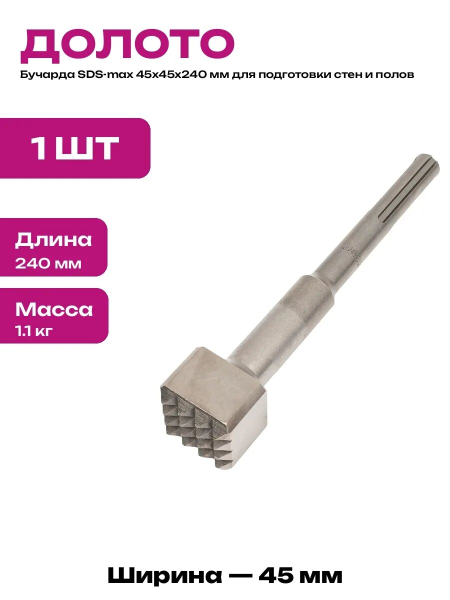 Оснастка для перфоратора SDS-max бучарда 45x45x240 мм сталь