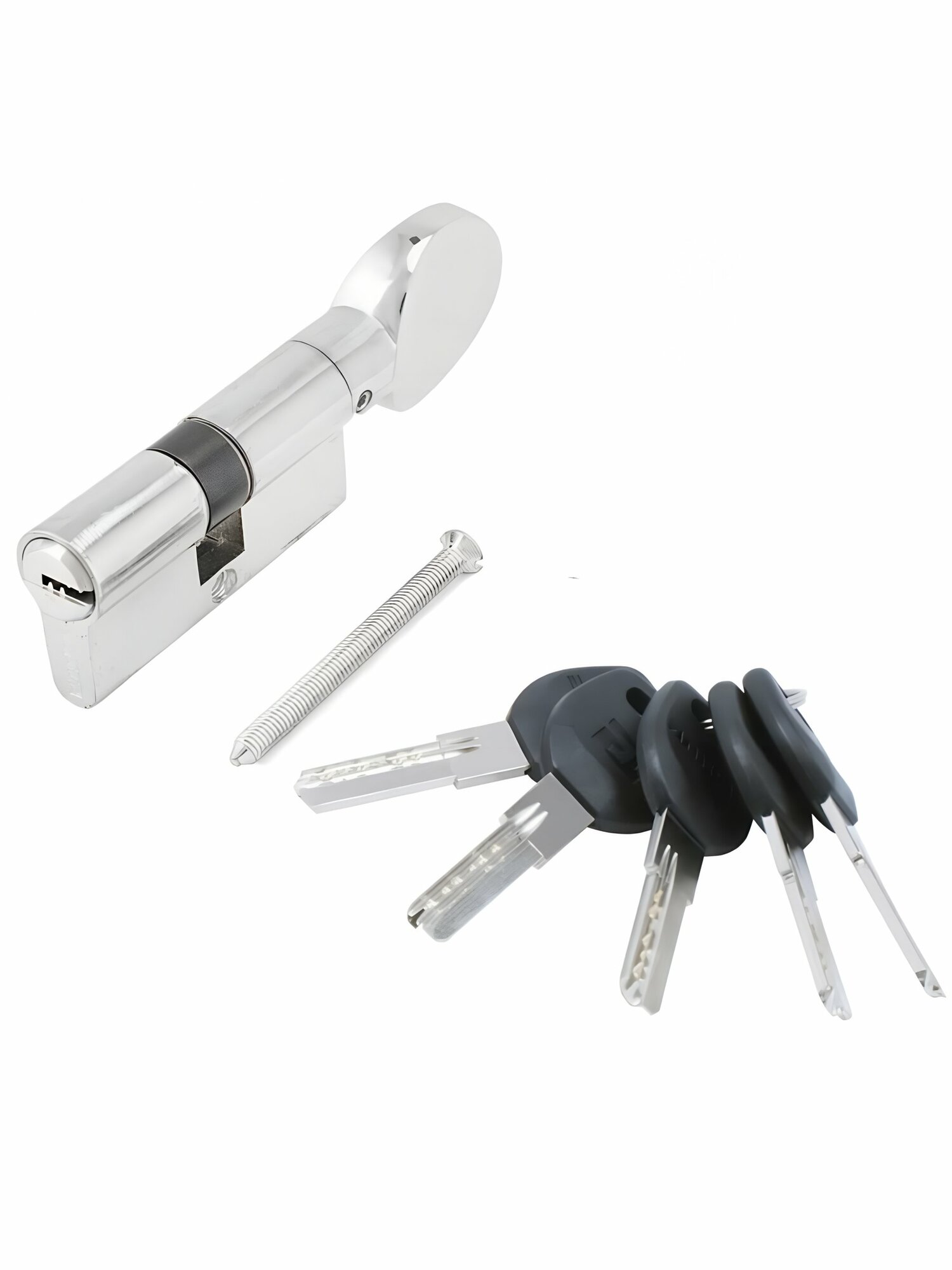 Личинка замка двери Аллюр, HD FG 60-5К CP, 7 810, 60 мм, хром, 5 перфоключей/вертушка