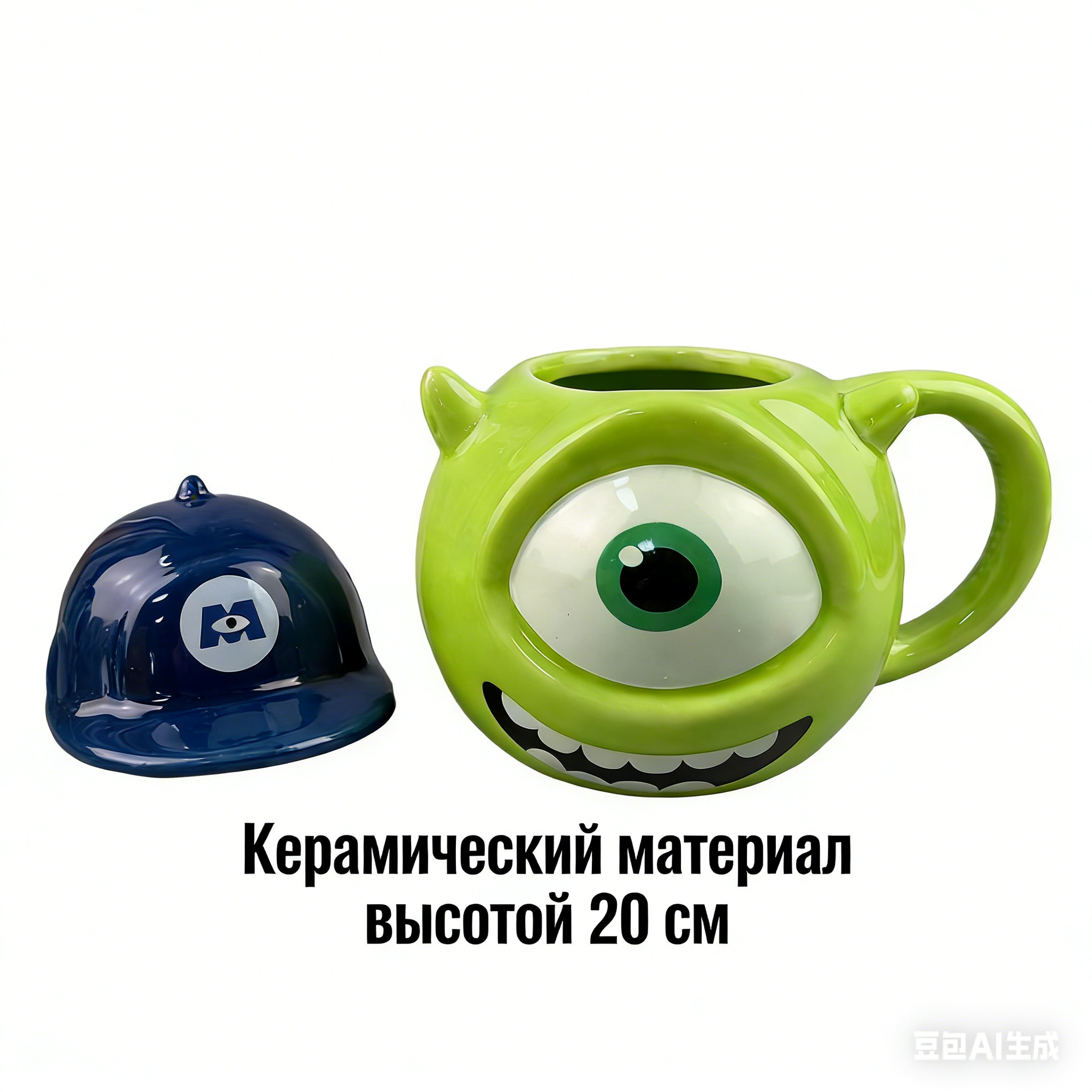 Мультяшная чашка в форме больших глаз, керамический материал, высота 20 см, 400 мл