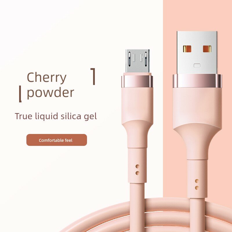 2x1.5м Кабели Micro USB с быстрой зарядкой, розовый, двойной комплект совместимый с Android