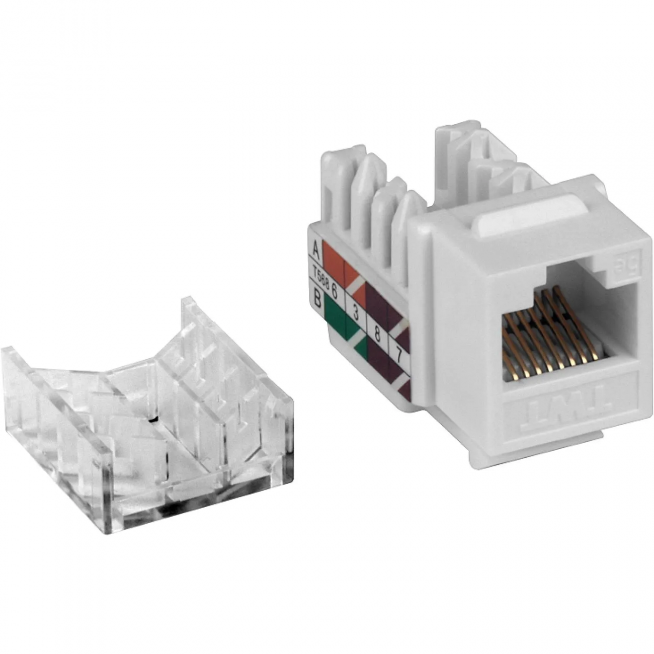 Модуль Keystone TWT TWT-OK45UTP/5E-WH RJ45, Cat.5E, UTP, 90 градусов, белый 2239380
