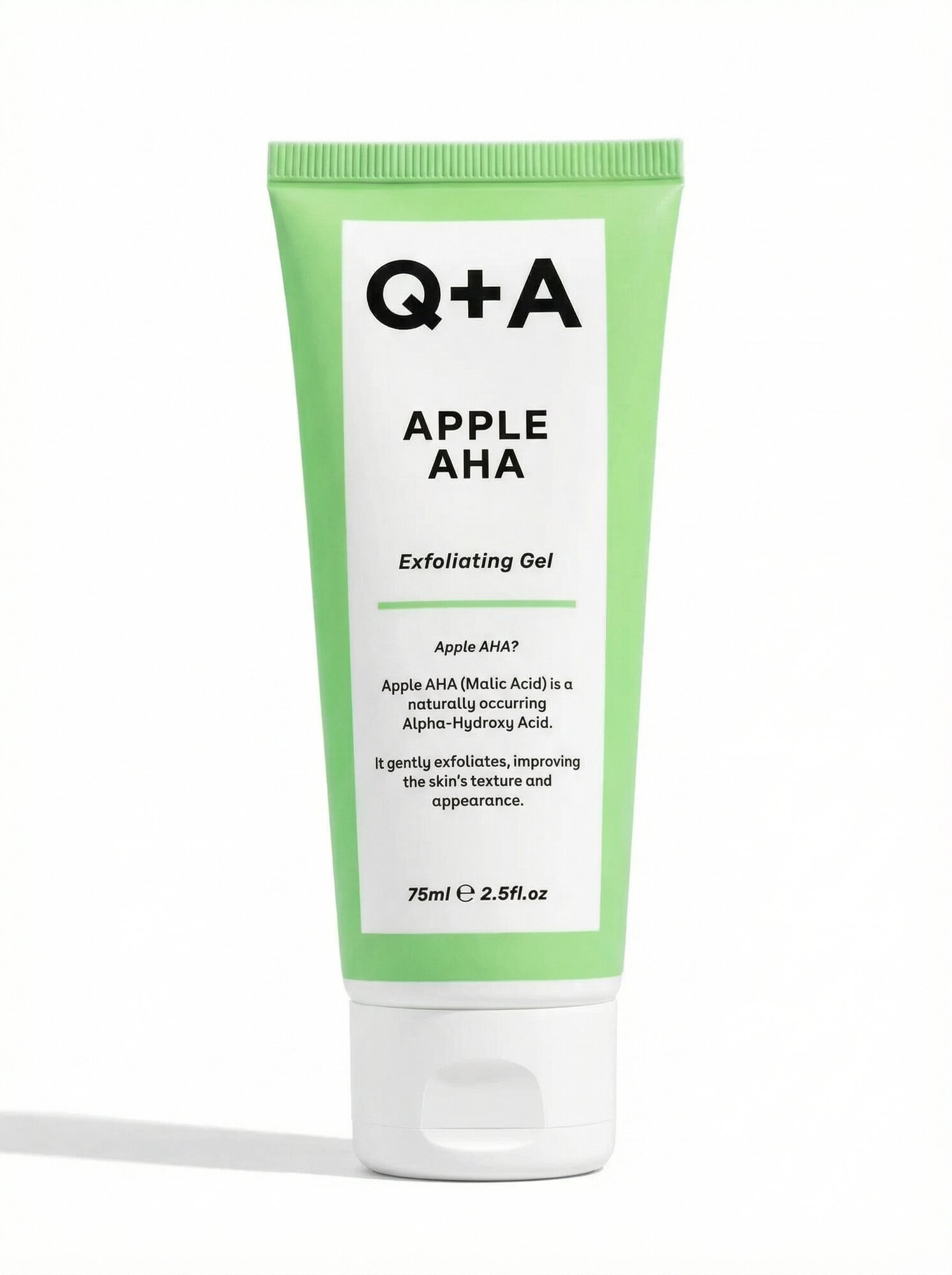 Гель для лица Q+A Apple AHA, отшелушивающий, для всех типов, 75мл