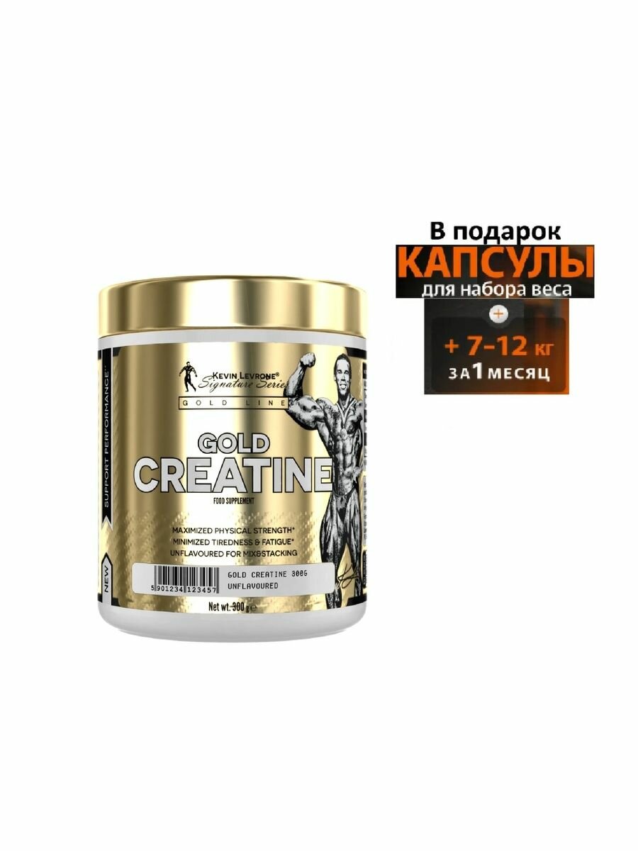 Креатин, моногидрат креатина, Kevin Levrone, Gold Creatine, 300 грамм
