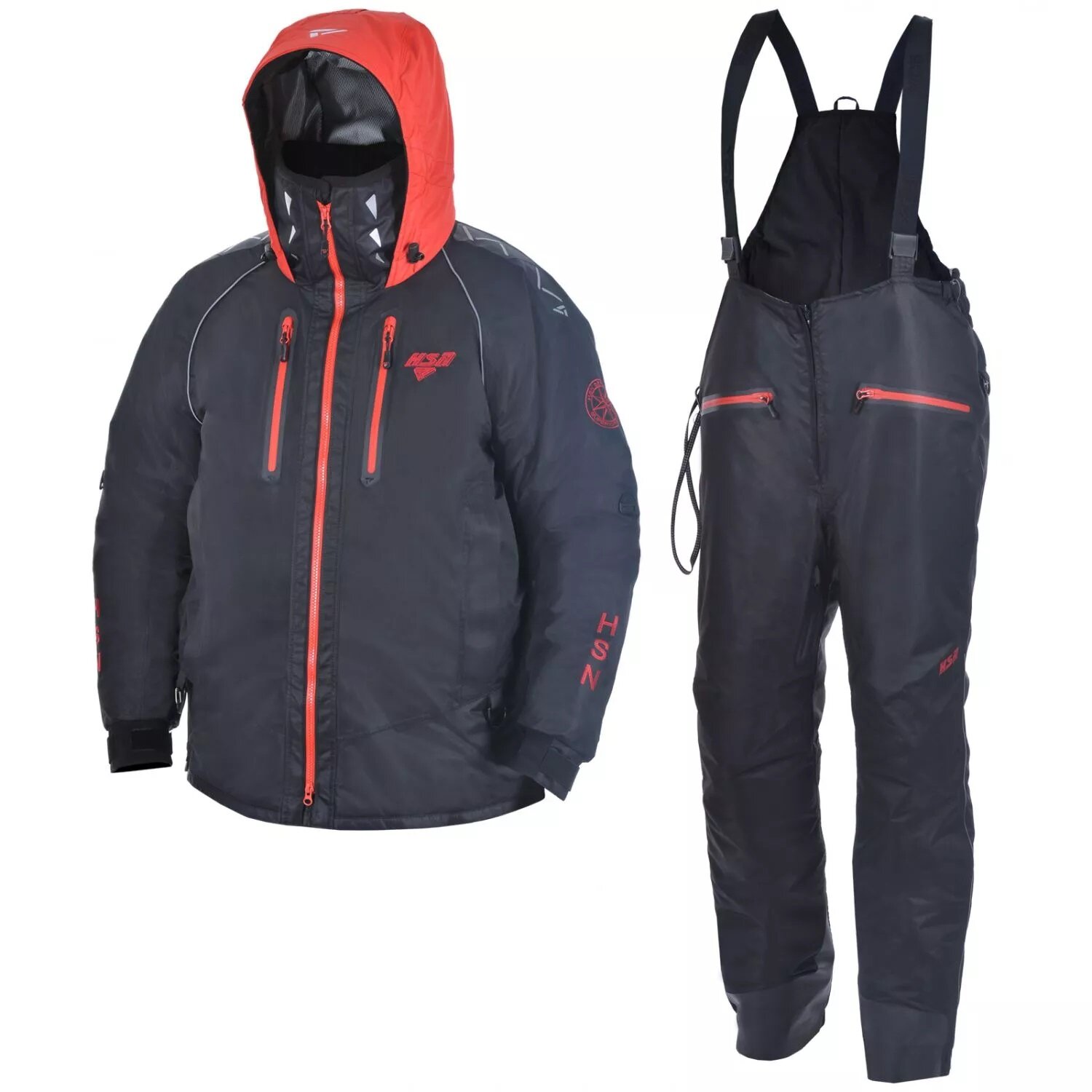 Костюм мужской демисезонный "Discovery II", hardguard, черный (красные молнии) 9924