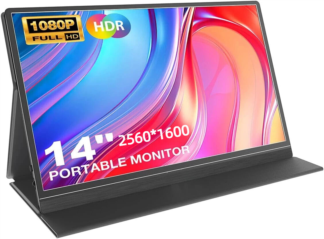 Портативный монитор, 14", 2560X1600 2.5K, IPS, HDR, игровой дисплей для NS2 Steam Deck PS5 Xbox, с корпусом