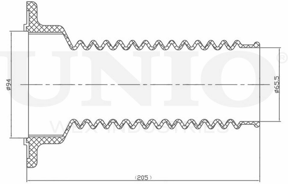 Пыльник амортизатора переднего UNIO DUC-10018 Toyota Rav 4 A30 05-, Avensis T270 08-, Verso R20 09-