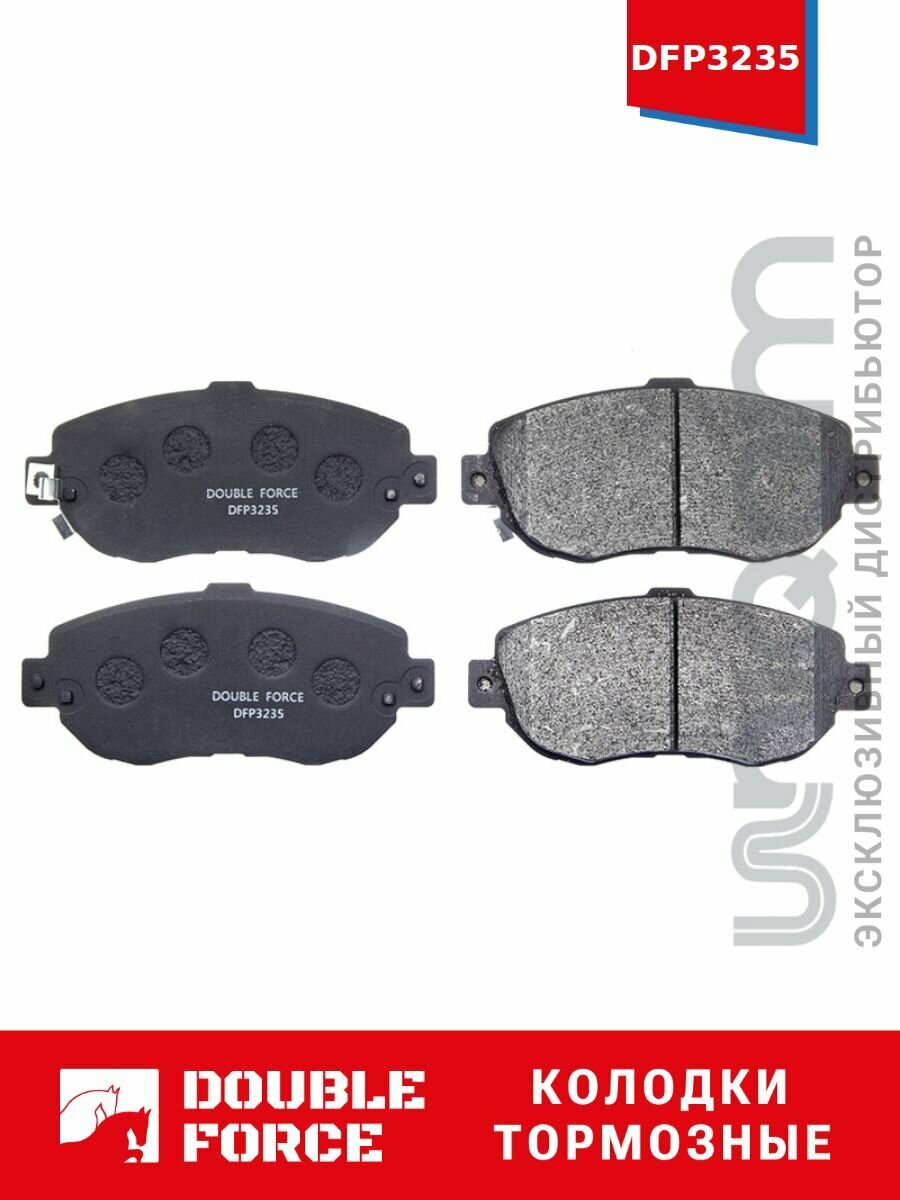Колодки тормозные передние TOYOTA ALTEZZA 1998-02, CHASER 1994-01, CRESTA 1994-01, CROWN 1999-03, MARK 2 1992-07, VEROSSA 2001-04 Double Force DFP3235