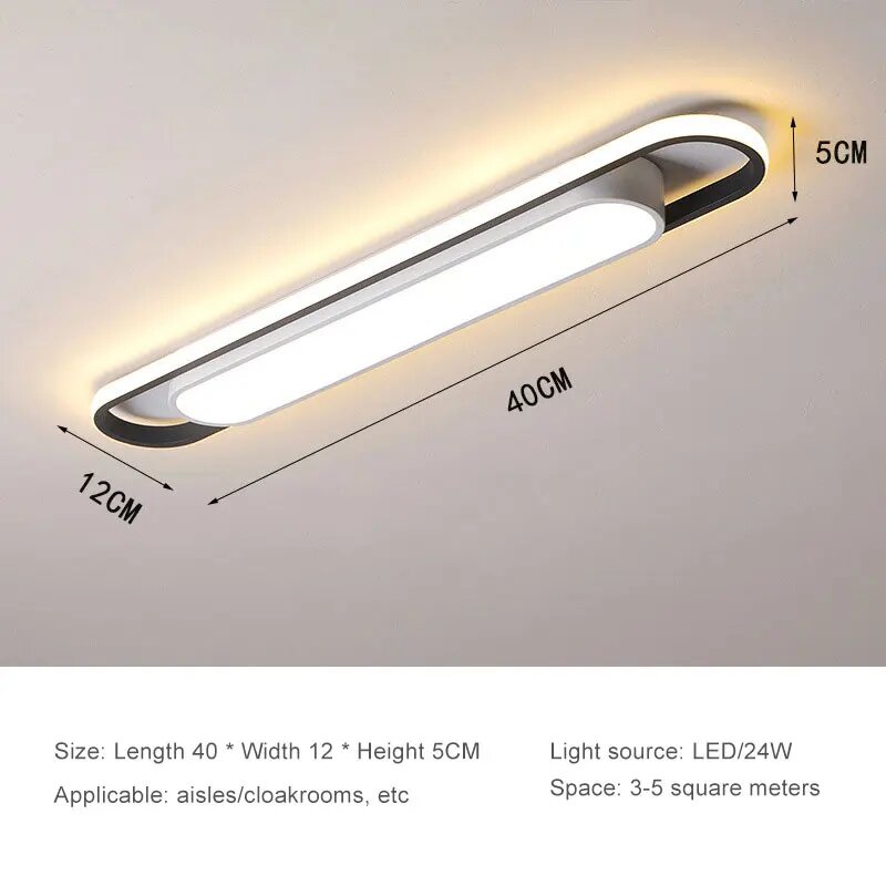 LED Потолочный Светильник Овальный, 40x12x5 см, 24W, 3 Color Light