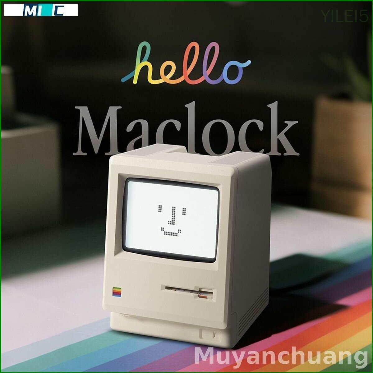 Ретробудильник Macclock Macintosh, премиум аксессуар для рабочего стола в классическом дизайне цифровых часов