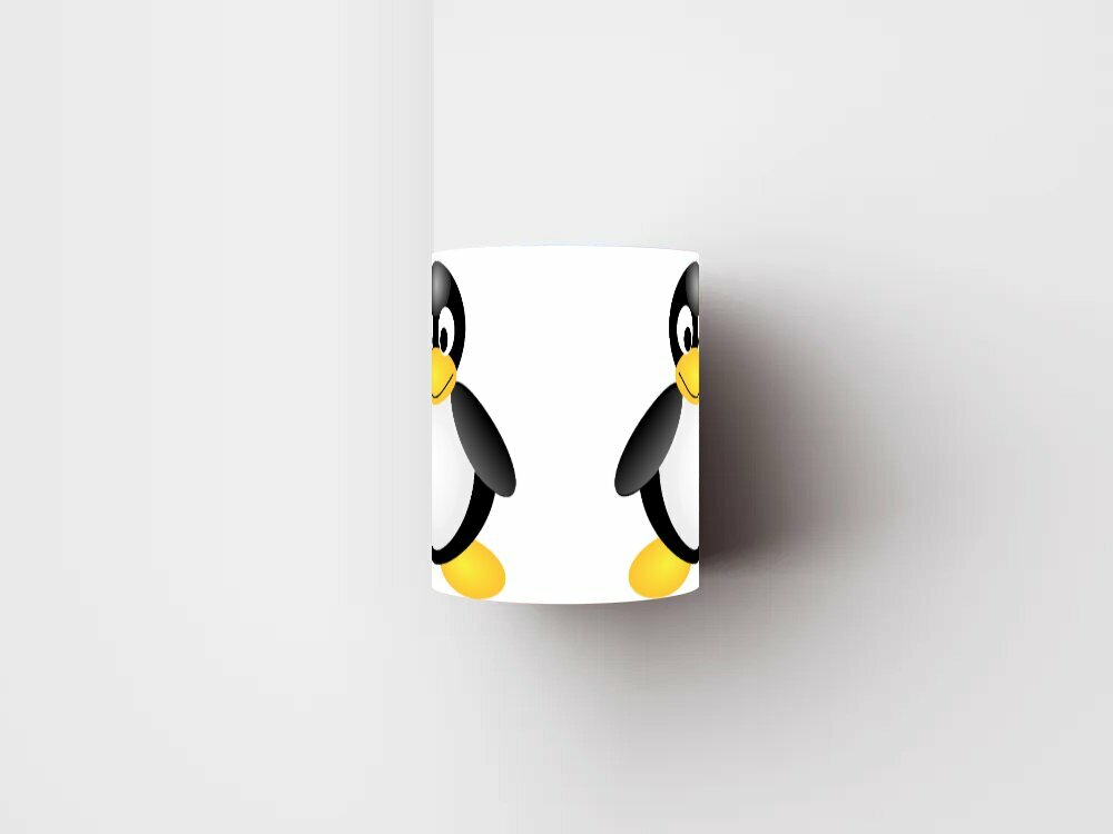 Кружка с рисунком, принтом "Linux, пингвин, смокинг" 320 мл. — фото 1