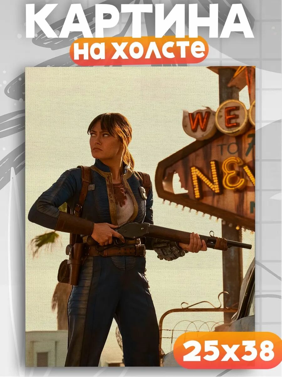 Картина на стену Fallout, на подрамнике, 1шт, 38х25 размер.