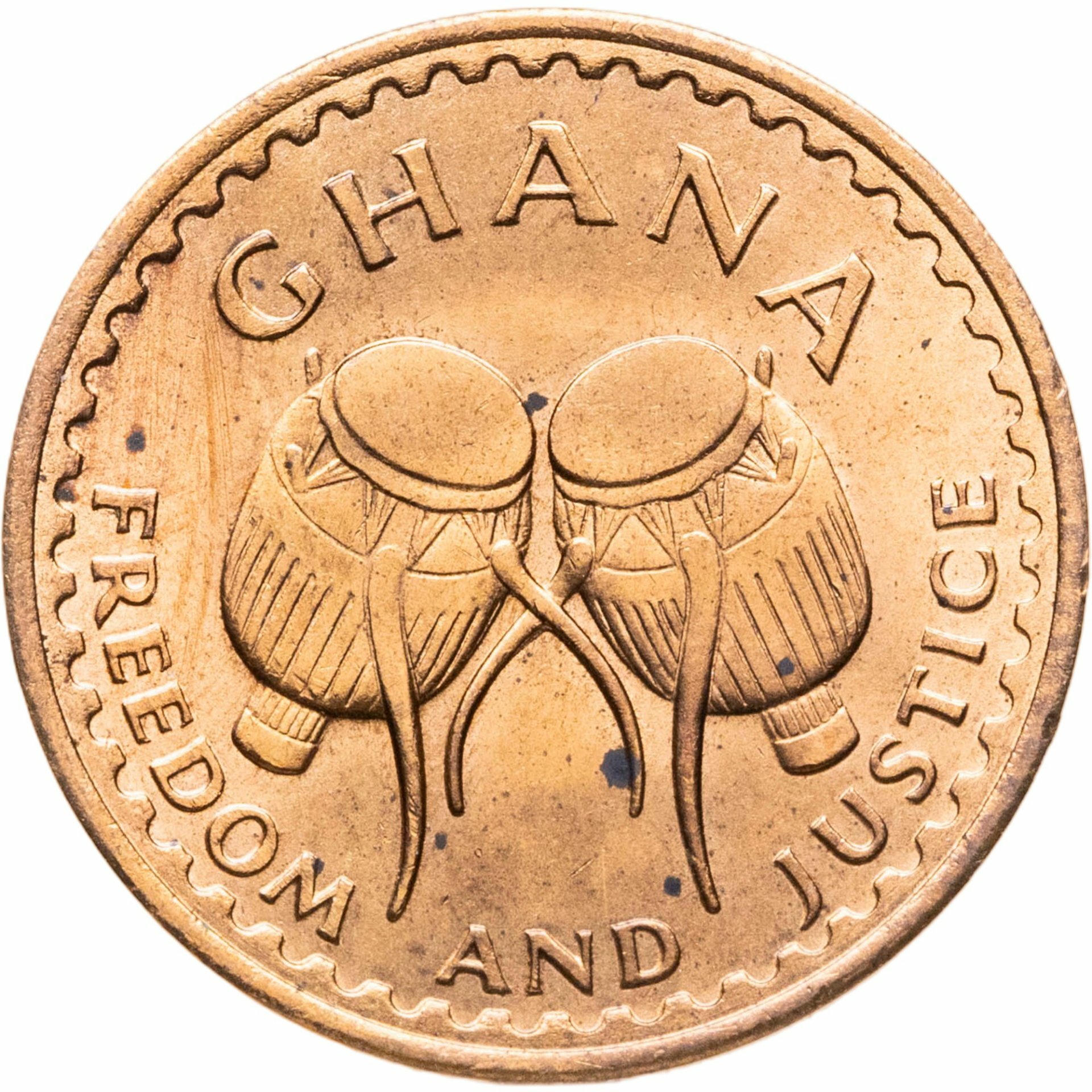 Гана 1/2 песевы half pesewa 1967, Бронза, в сохранности AU-UNC