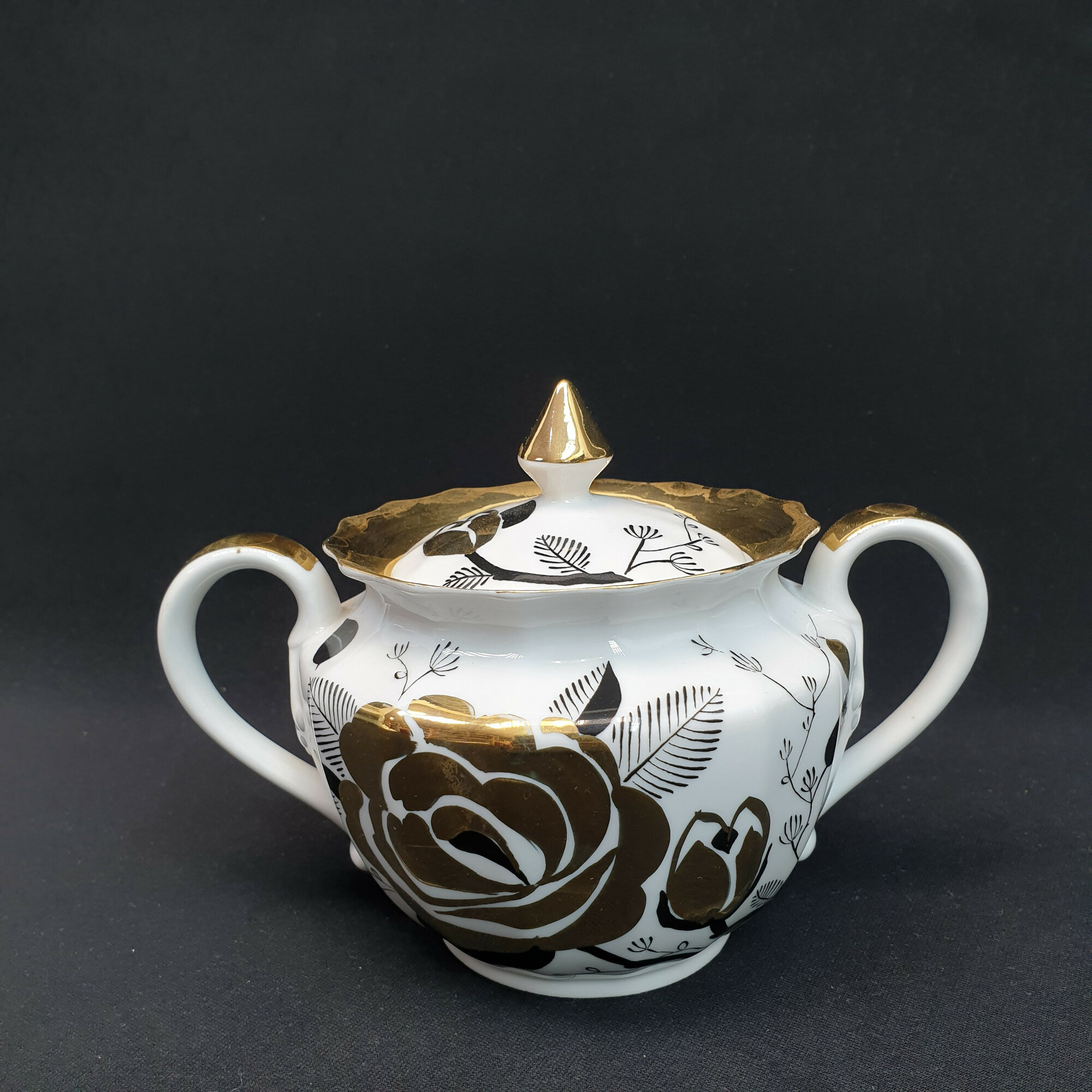 Винтажная сахарница Вербилки фарфор 500 мл СССР