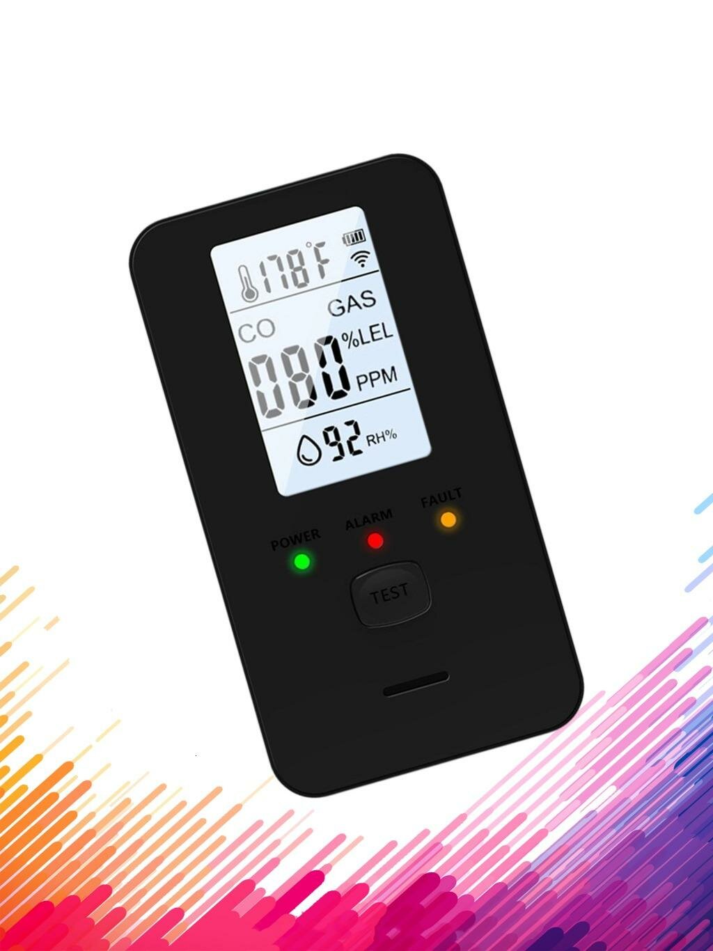 Газоанализатор 4-в-1 для домашней и офисной безопасности, Черный - Обычный стиль