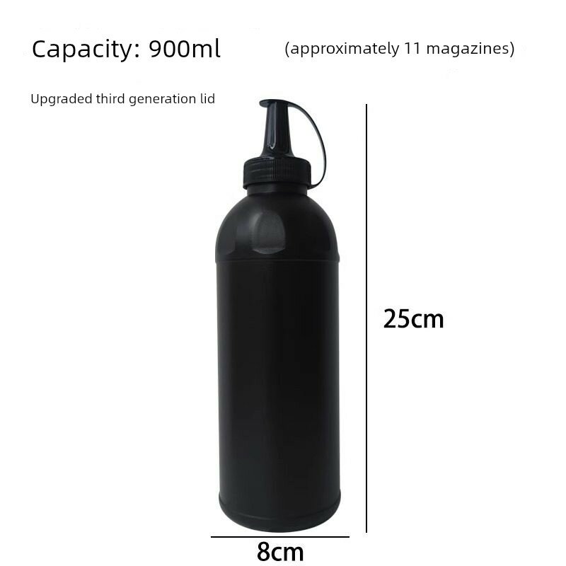 900 мл Улучшенная Черная Бутылка для Заполнения Пистолета с Вместимостью 11 Клипов для Тактических Событий