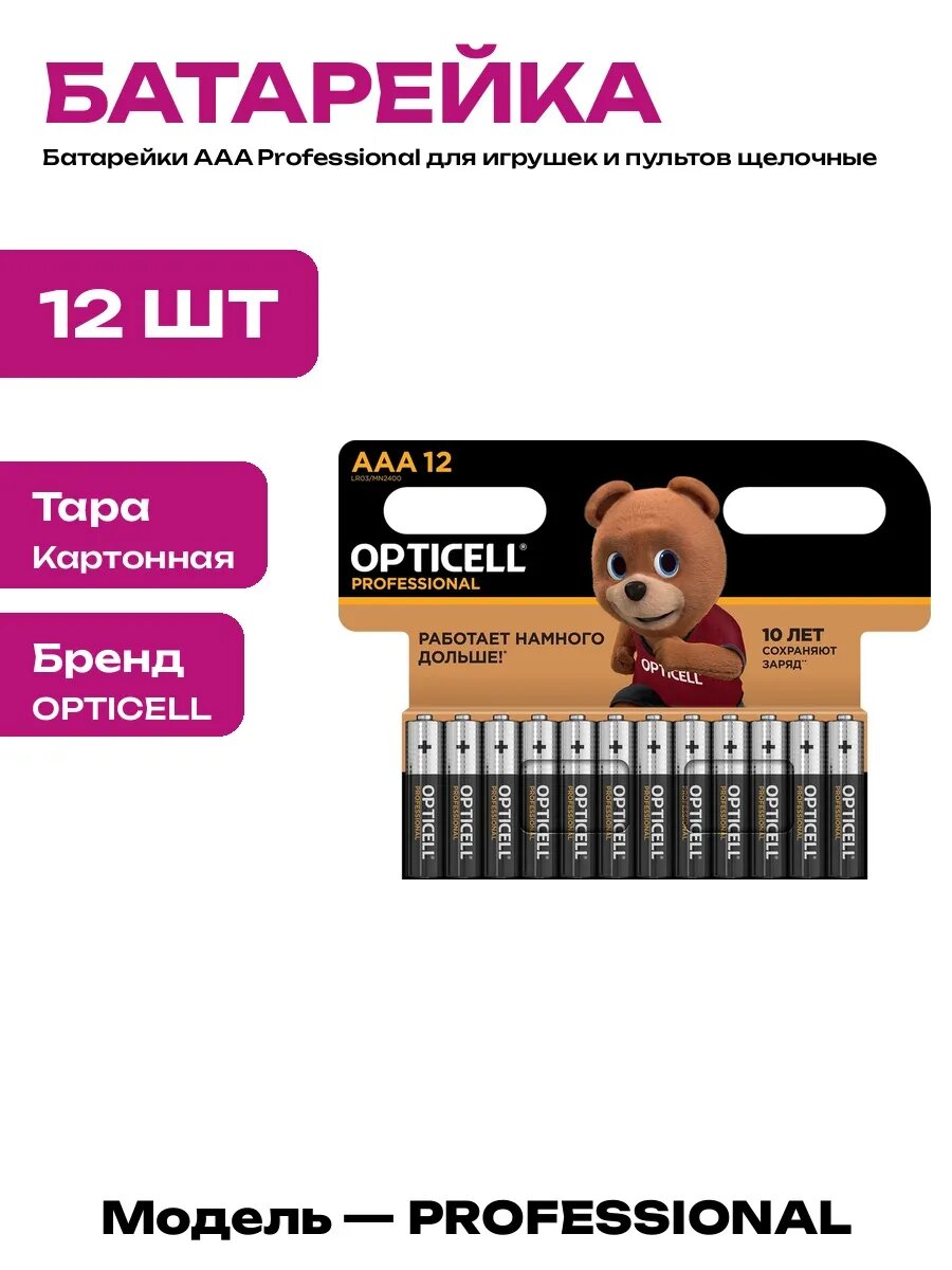 Батарейки Professional AAA мизинчиковые щелочные 1.5 вольта