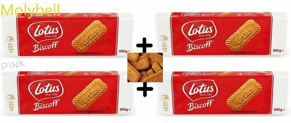 Печенье Lotus BISCOFF, карамельное, 250 г 4 упаковки печенья Лотос по 250 гр.
