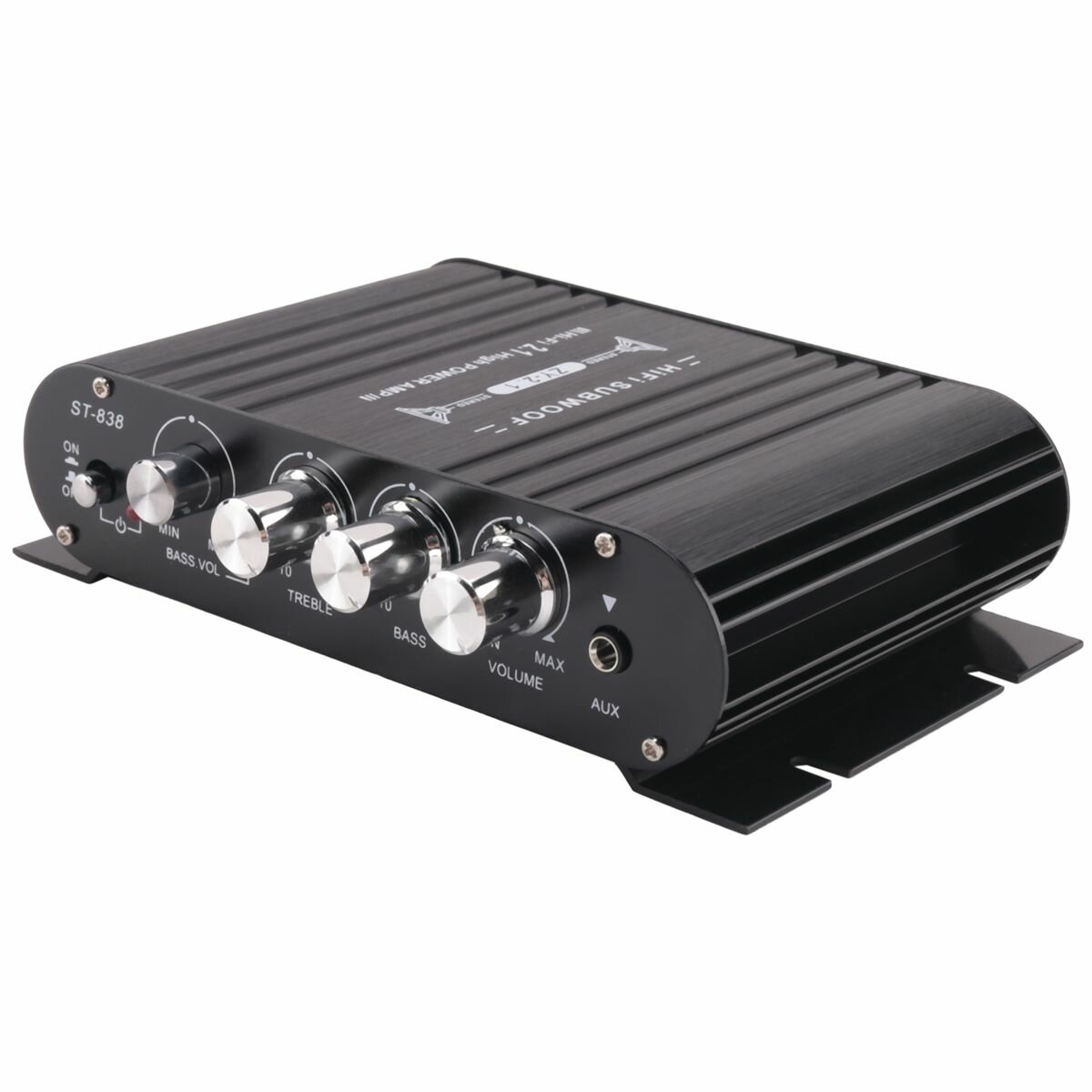 ST-838 HIFI-усилитель 2.1-канальный автомобильный MP3-мини-усилитель AUX Вход Регулировка высоких и низких частот Усилитель Super Bass 20Wx2+40W