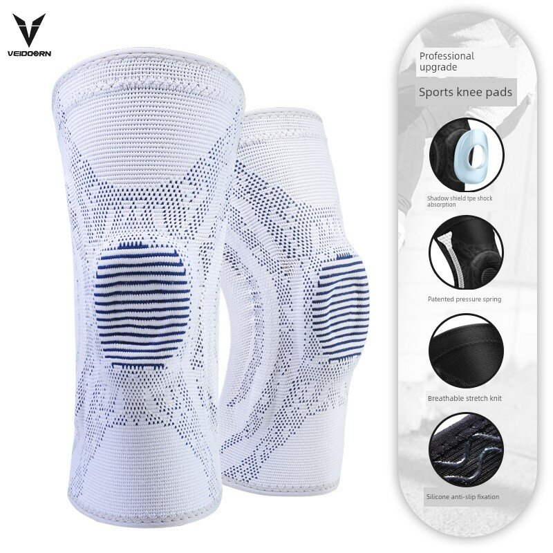 Детские силиконовые наколенники для спорта, серо-голубой, размер S для детей 7-12 лет (50-90 фунтов)