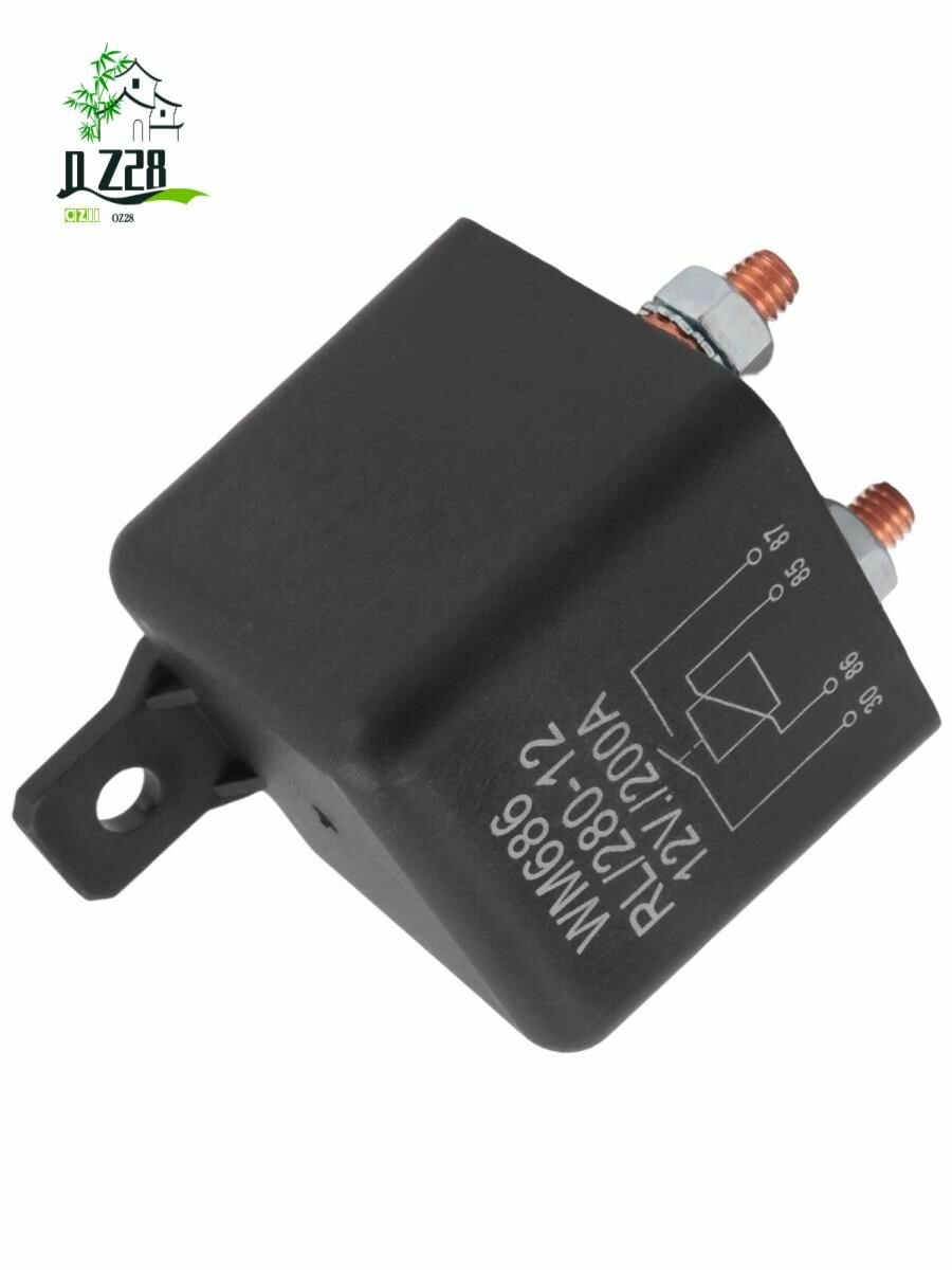 Пусковое реле / реле изоляции аккумулятора 12 В 4-контактное, нормально разомкнутое 200A (WM686, клемма M6, с кронштейном)