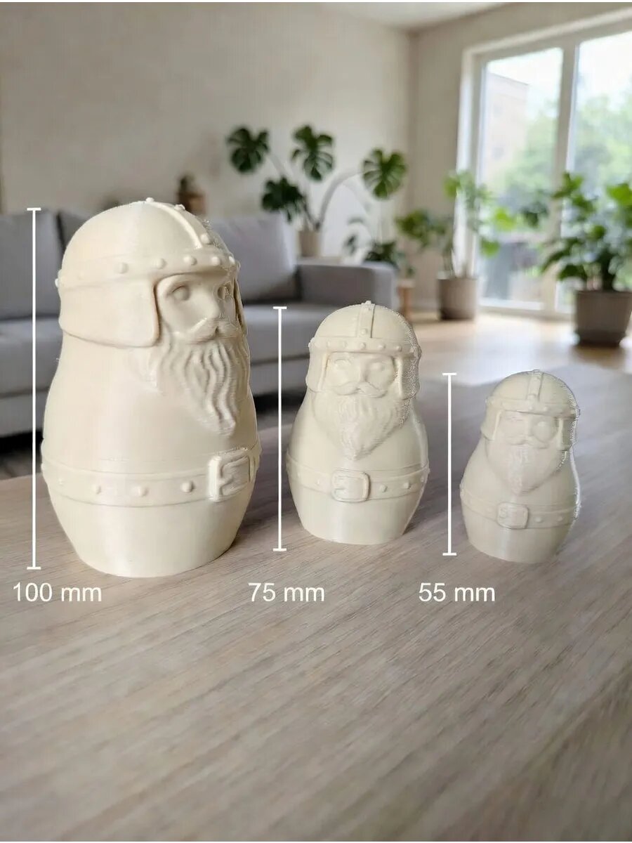 Набор матрешек 26Suvenirov "Богатырь", для раскрашивания, от 10 до 6см, 3 шт.