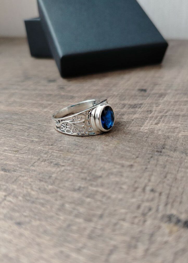 Перстень, серебро, 925 проба, фианит