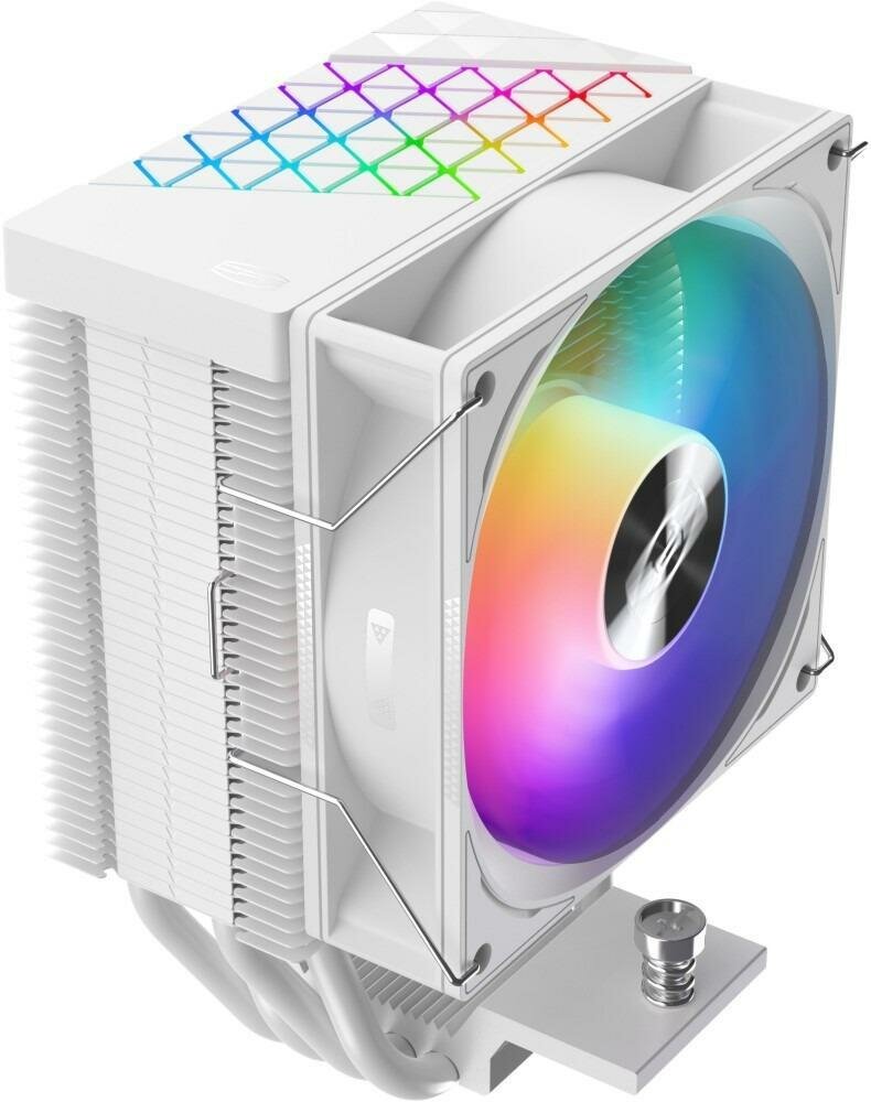Кулер для процессора PCCooler R400 ARGB WH (180W, 4-pin PWM, 133mm, Al/Cu, 4x6mm, ARGB, 1x92mm, 40.94CFM, 30dBA, 2200RPM, S: 1851/1700/1200/115X, AM5/