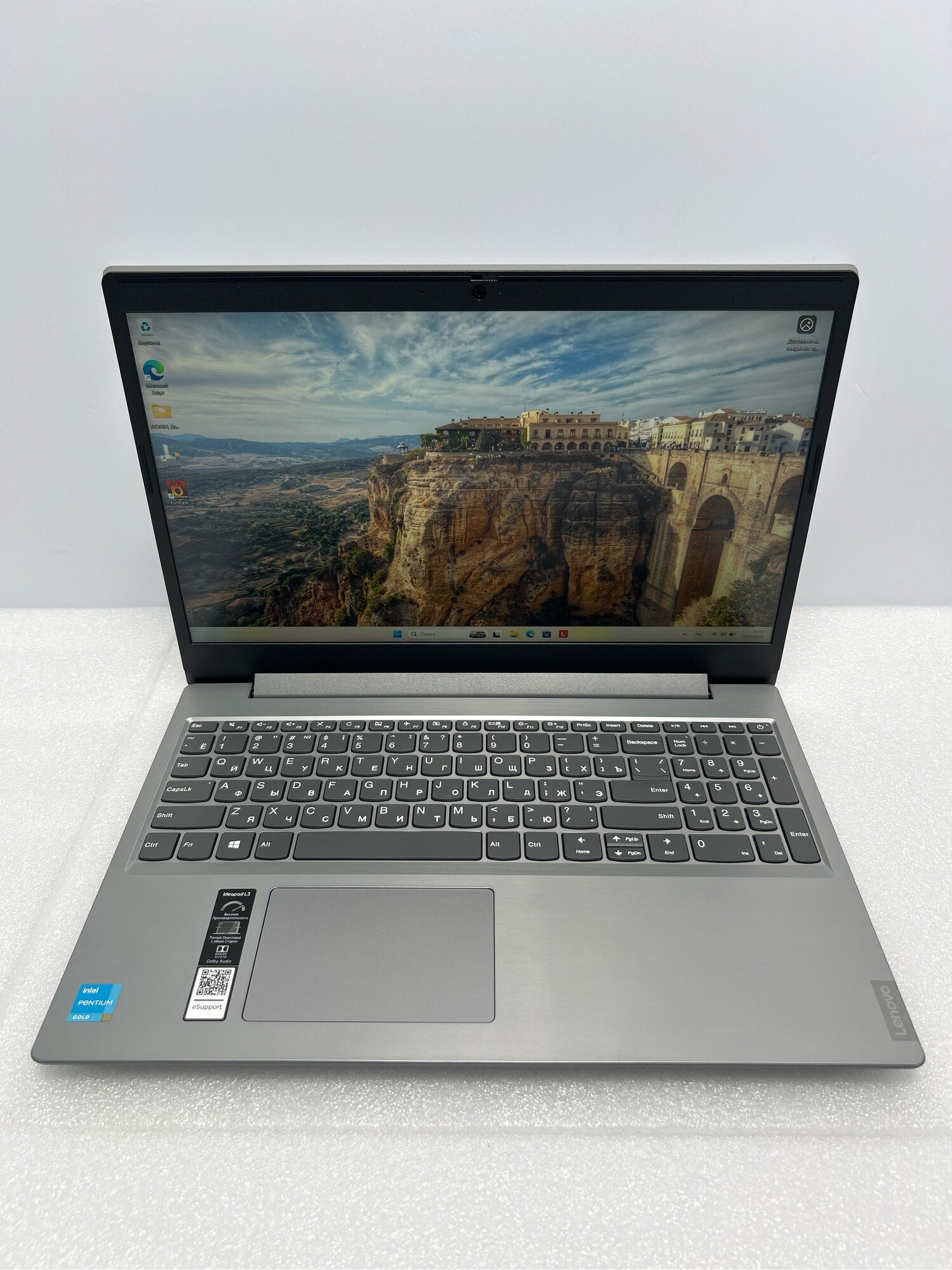 Ноутбук Lenovo ideapad L3-15ITL6 (82HL0037RK) 15.6"/Intel Pentium Gold 7505/RAM 8GB/SSD 256GB/Intel UHD Graphics/IPS/1920x1080/DOS/Подсветка кл-ры: нет/серый. Состояние: B1