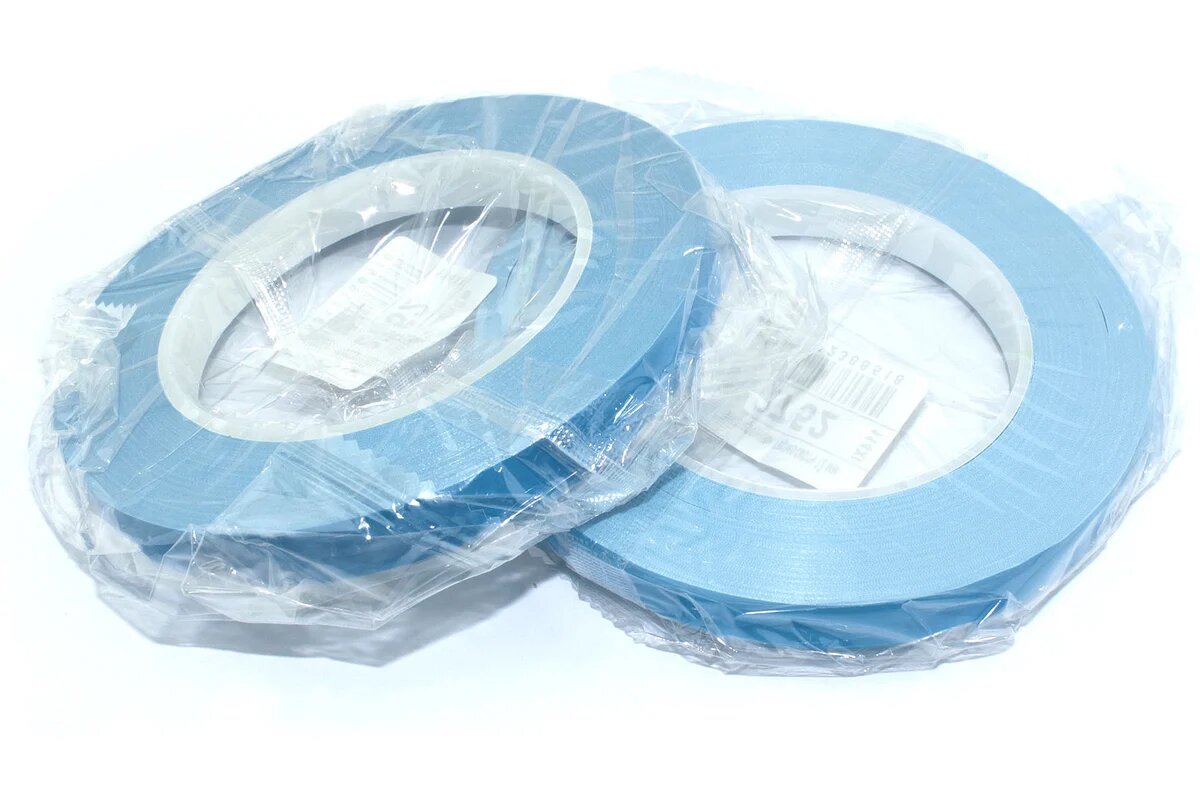 Синий двусторонний термоскотч AMPERIN 20 мм 50 м – термостойкая монтажная лента с полиамидным клеем