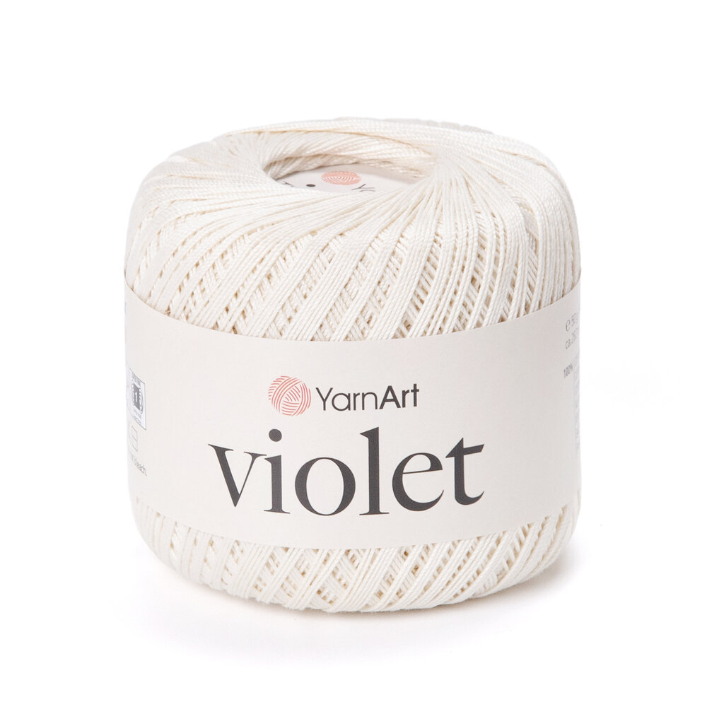 Пряжа для вязания YarnArt Violet 6194 молочный 6 шт 50 гр/282 м 100% мерсеризованный хлопок