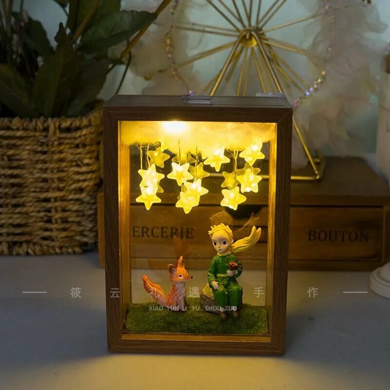 Ночник "Маленький принц и звездное небо", DIY фоторамка, подарок на день рождения подруги