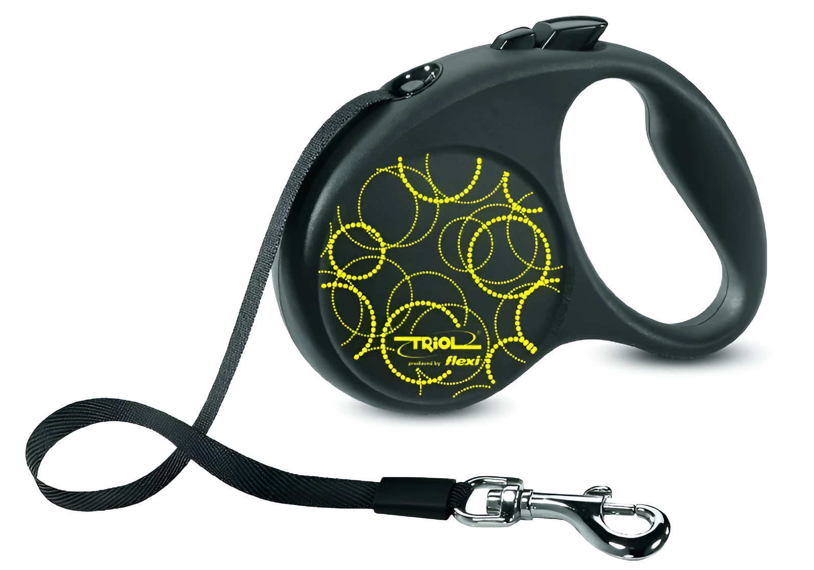 Triol поводок-рулетка Flexi Joy Lemon длина 5м лента M, цвет черный, зеленый