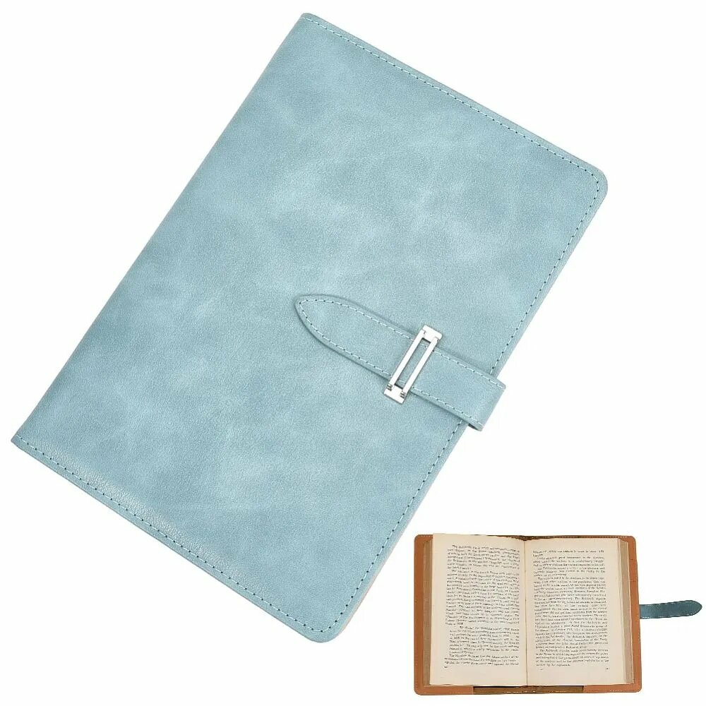 1 шт. Прямоугольная обложка для блокнота из искусственной кожи, школьные канцелярские принадлежности, стального синего цвета, 21,8 x 15 x 1,45 см