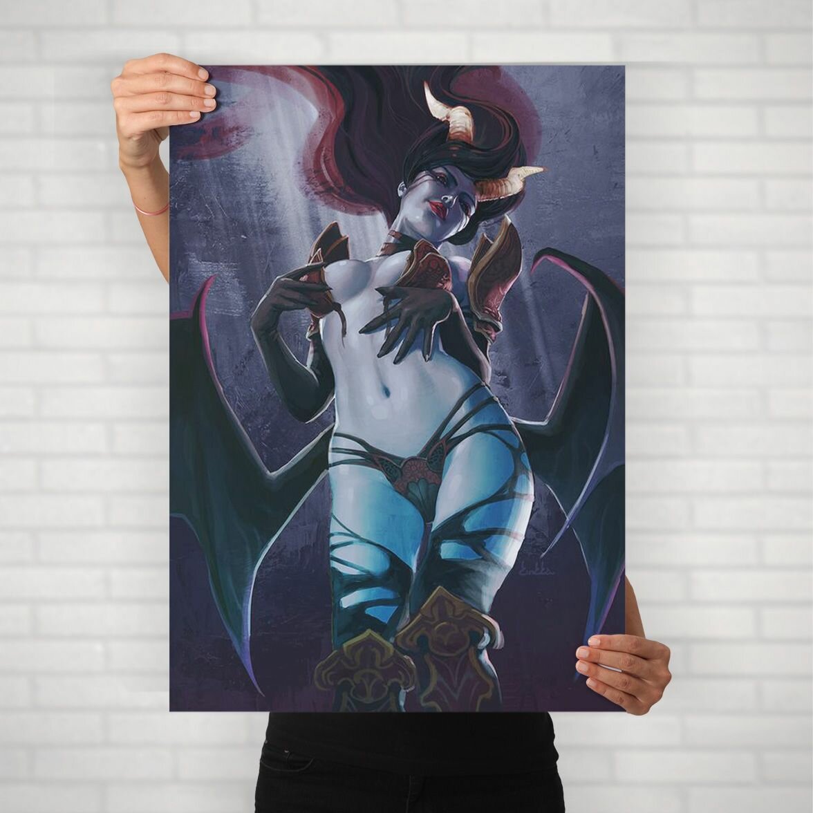 Плакат на стену для интерьера Dota 2 (Queen Of Pain 1) - Постер по игре формата A1 (60х84 см)