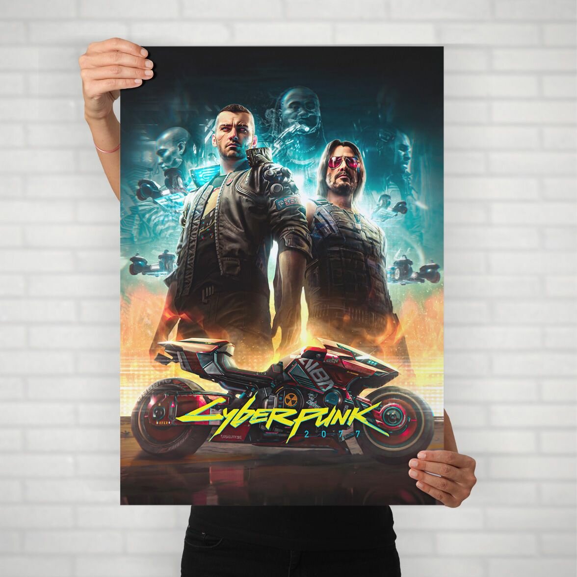 Плакат на стену для интерьера Киберпанк 2077 (Общее 6) - Постер по игре формата А2 (42x60 см)