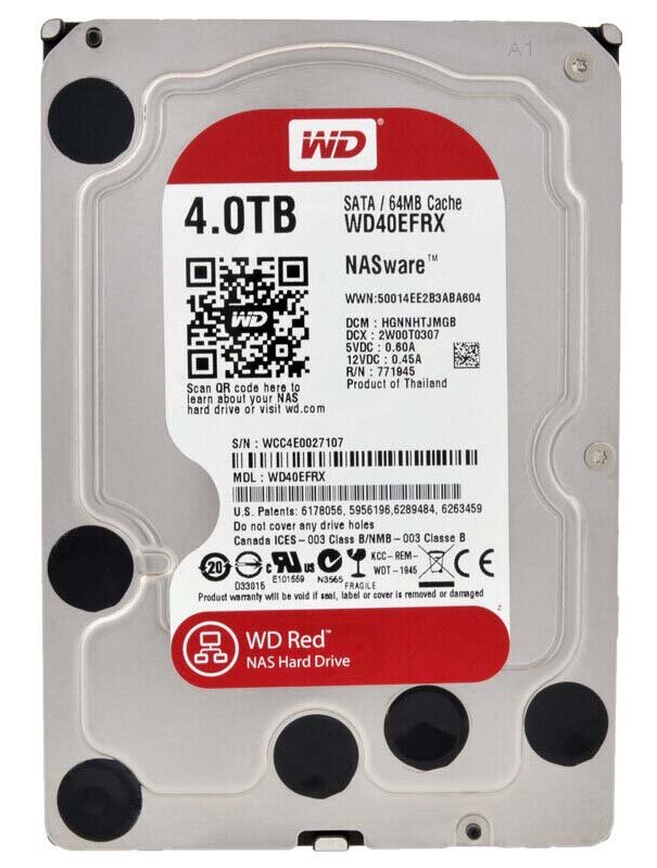 Жесткий диск Western Digital WD40EFRX 4Tb SATAIII 3,5" HDD