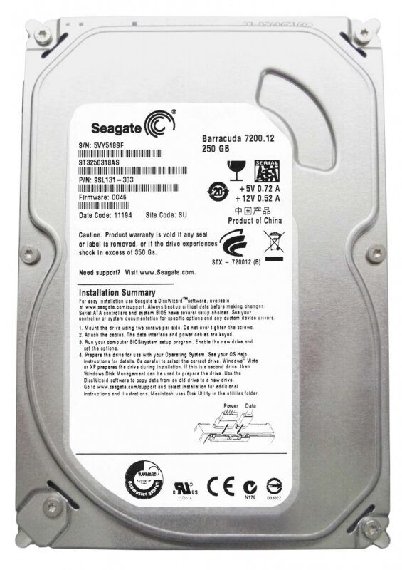 Жесткий диск Seagate ST3250318AS 250Gb SATAII 3,5" HDD