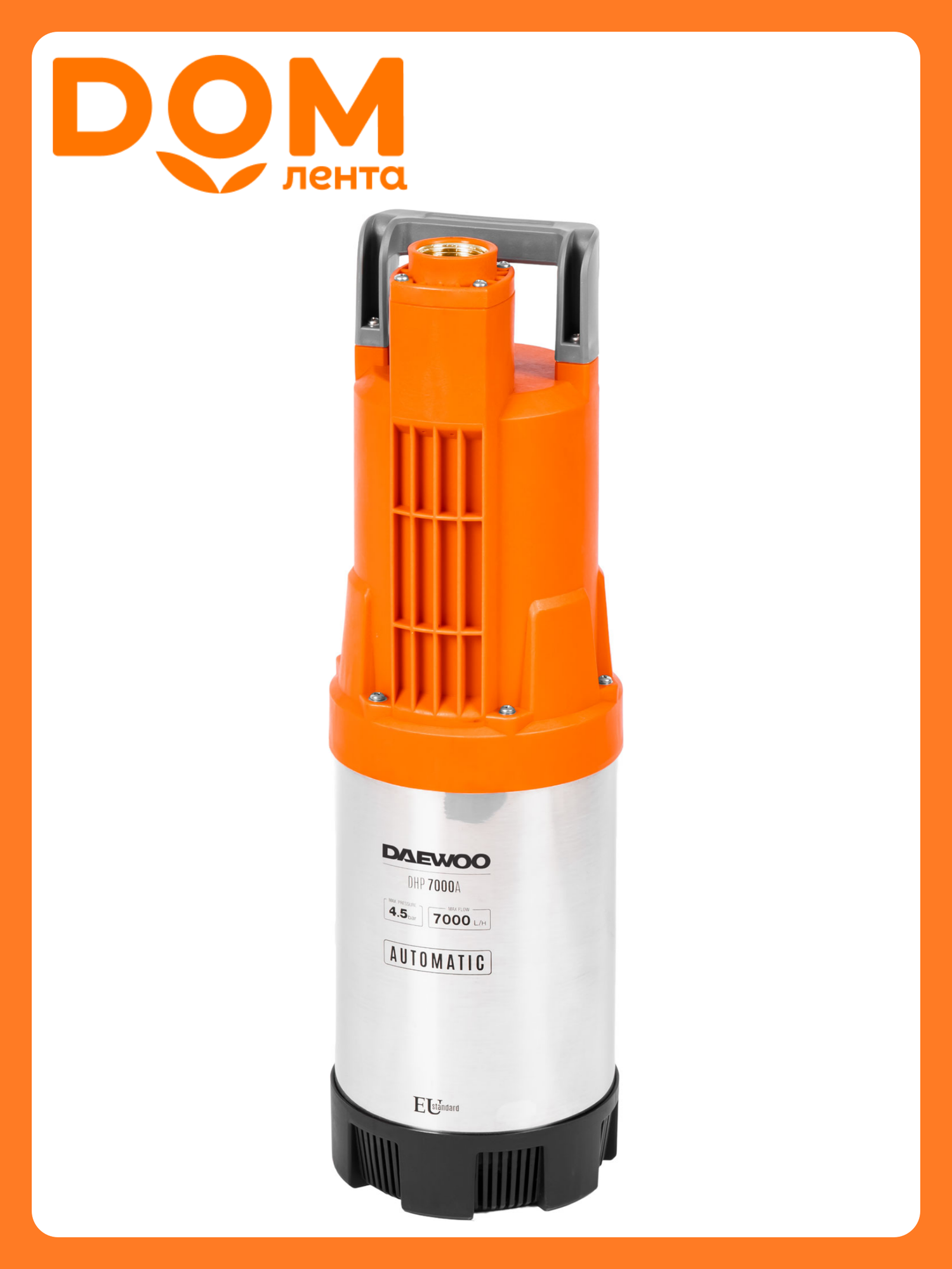 Насос колодезный погружной DAEWOO "DHP 7000", 1100Вт, глубина погружения до 12м