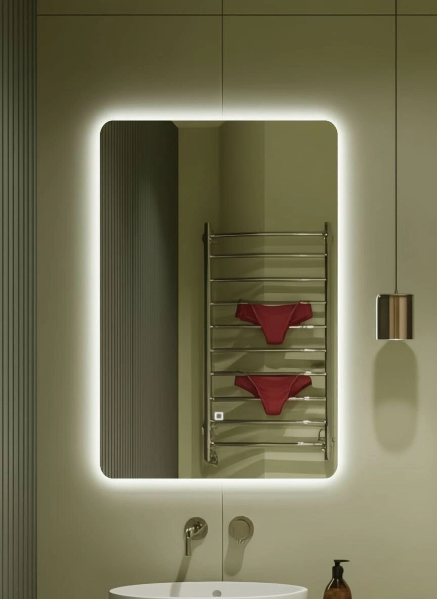 Зеркало настенное с подсветкой для ванной Alias Эос 80*60, нейтральный свет, сенсор