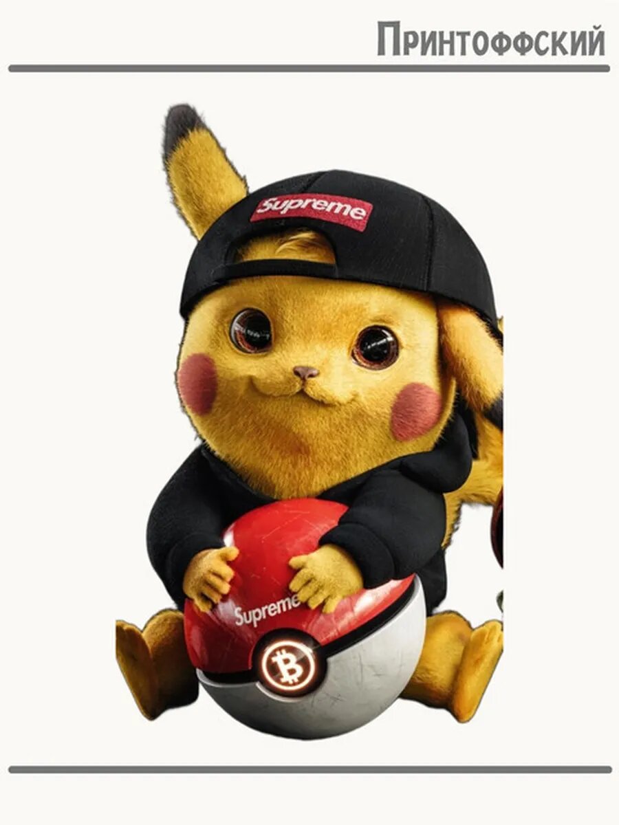 Термонаклейка для одежды и аксессуаров DTF-печать Пикачу Pikachu Аниме Anime Swag