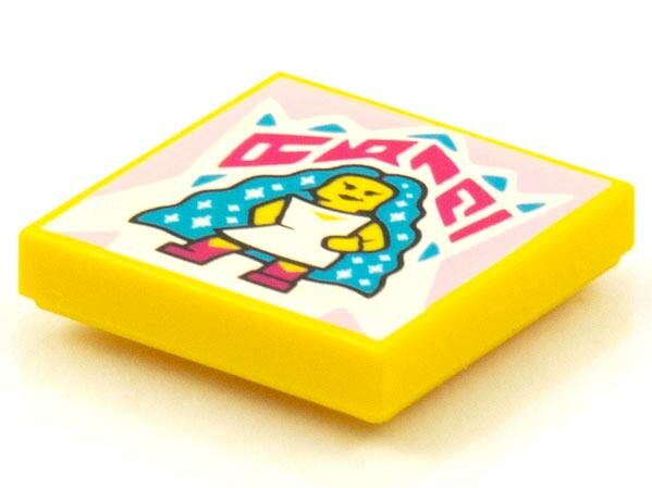 Деталь Lego 3068pb1578 Tile 2 x 2 with BeatBit Album Cover - Minifigure with Long Dark Azure Hair with Sparkles Pattern