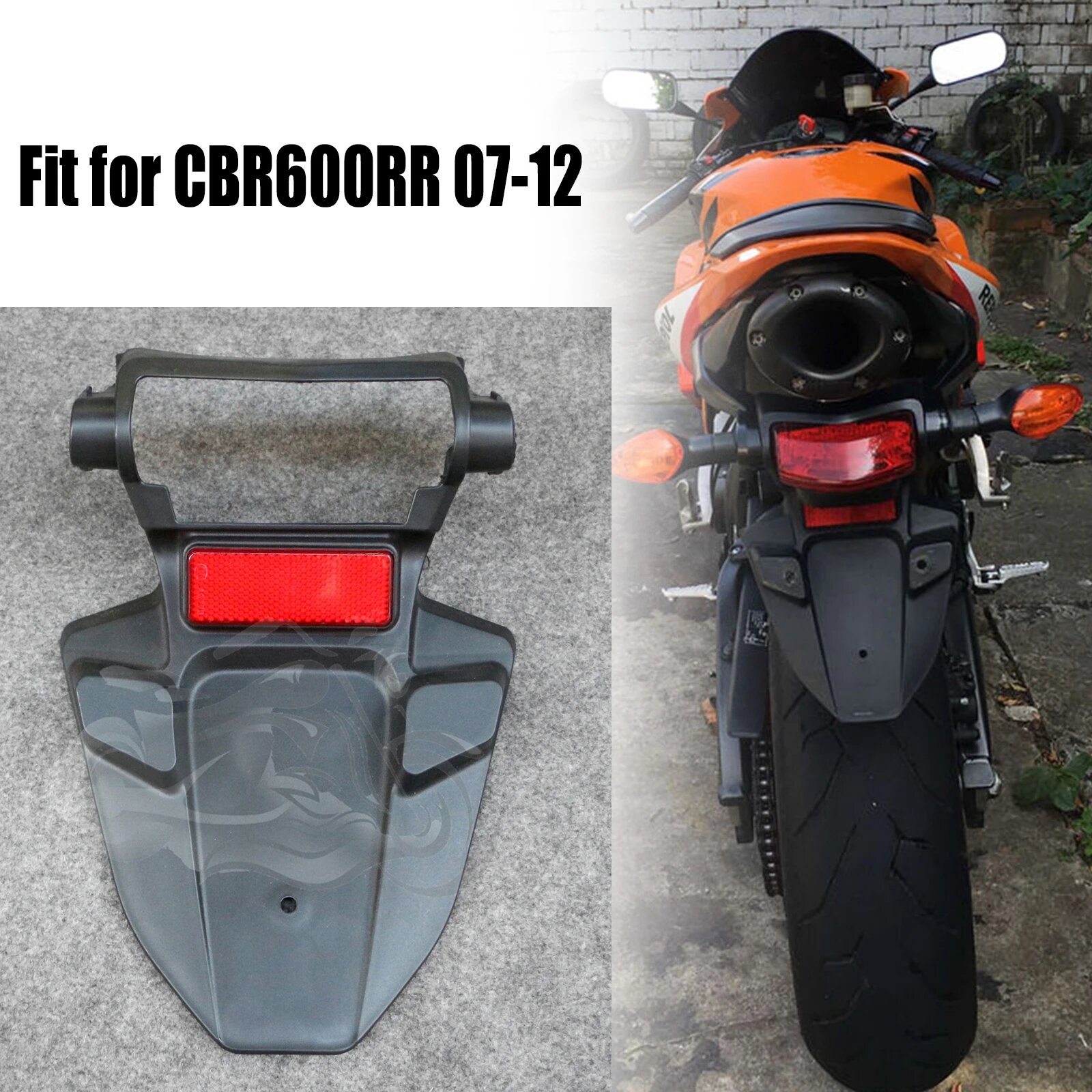 Подходит для HONDA CBR600RR F5 2007-2012 годов, держатель освещения номерного знака мотоцикла, кронштейн CBR 600RR 2008 2009 2010 2011