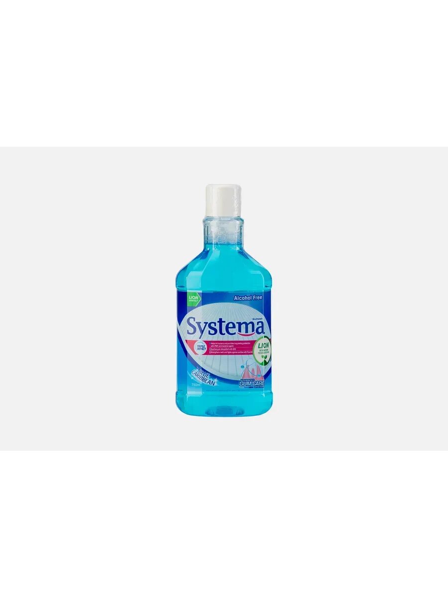 LION Systema Mouthwash Blue Caribbean Ополаскиватель 750мл