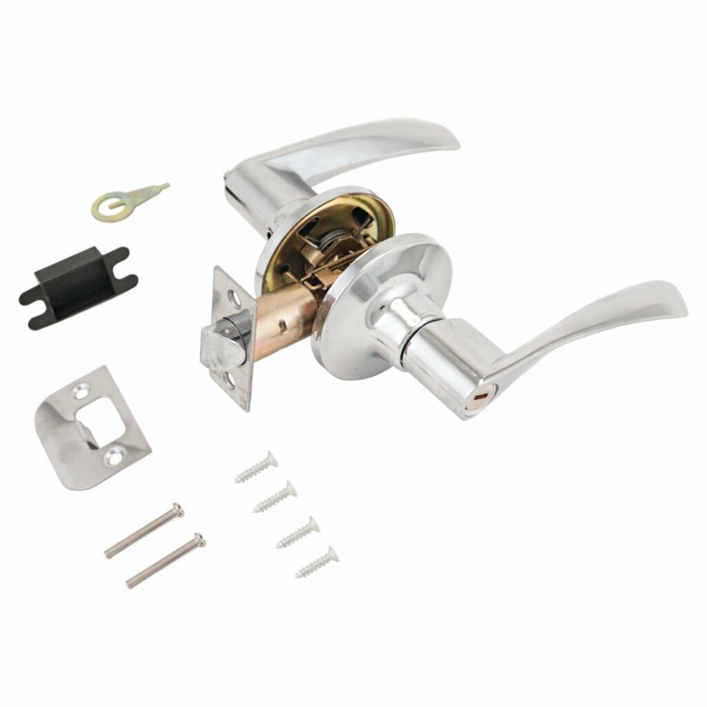 Защелка врезная Стандарт 8901 BK CP с фиксатором, цвет хром, артикул 10138.