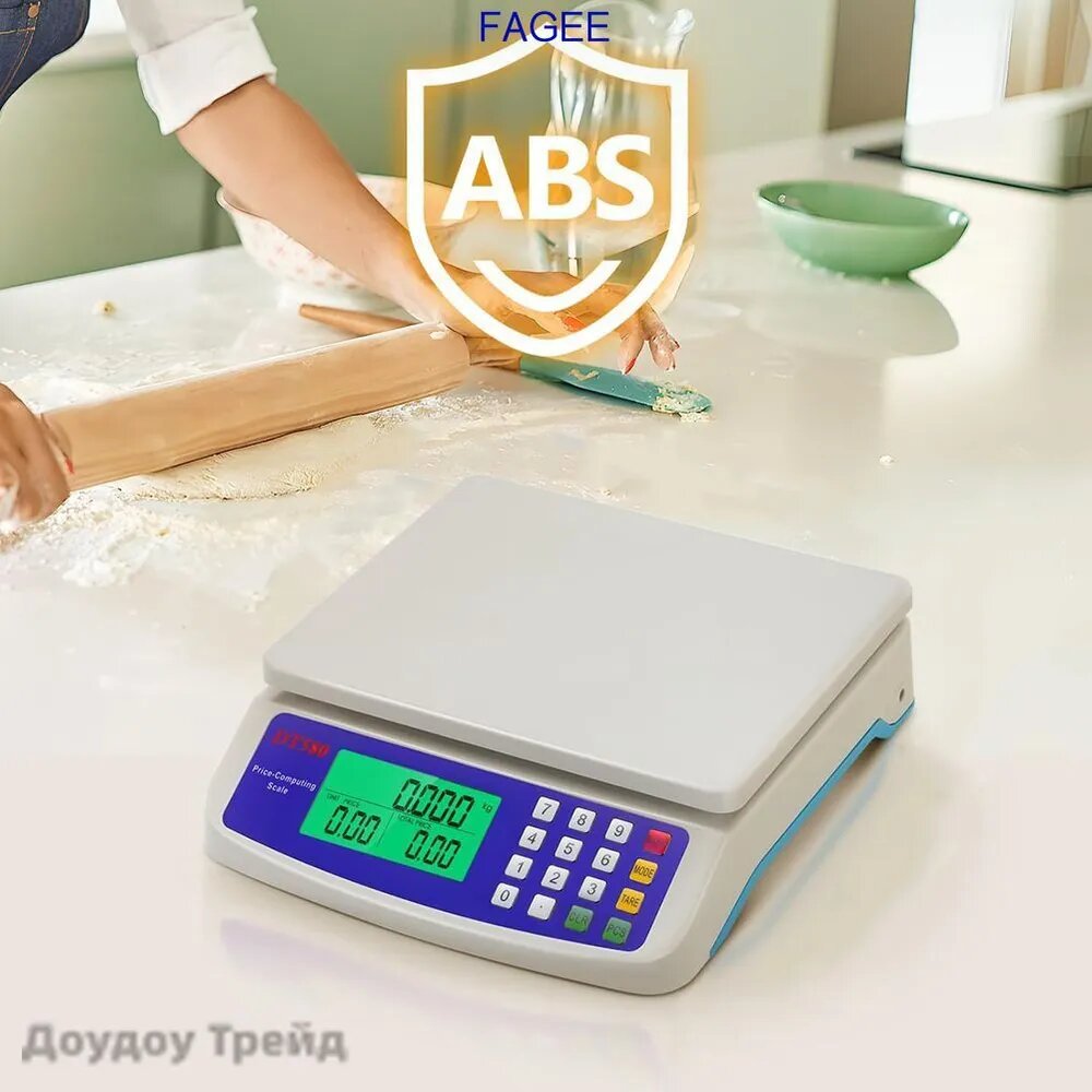 Торговые электронные весы DT580 до 40 кг с ЖК-дисплеем и защитой от влаги, настольные — фото 1